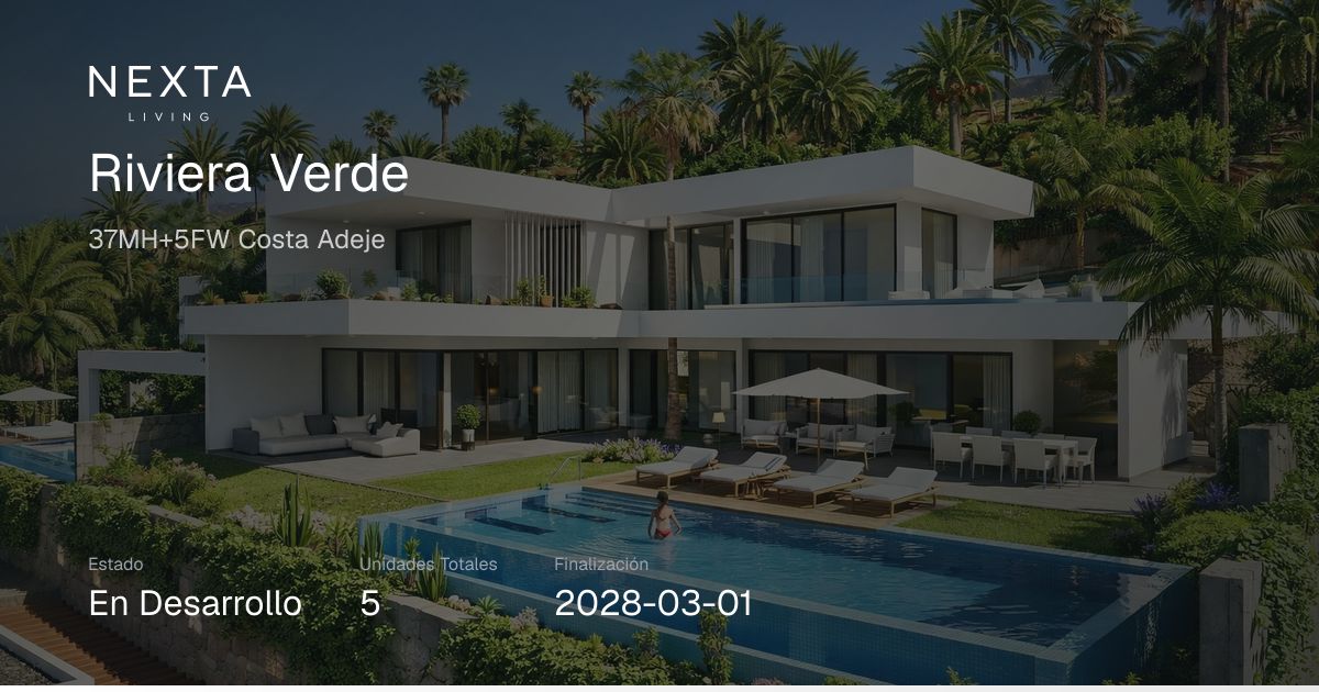 Riviera Verde – Villas de lujo en Costa Adeje, Tenerife | Nexta Living